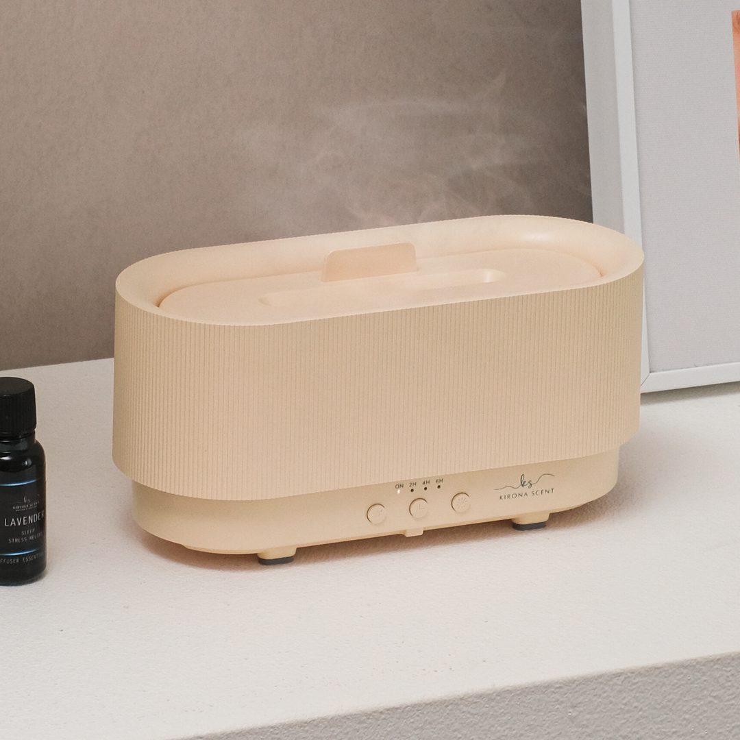 Amber Fire Aroma Diffuser (Cream) - Ultrasonic Humidifier | Kirona Scent