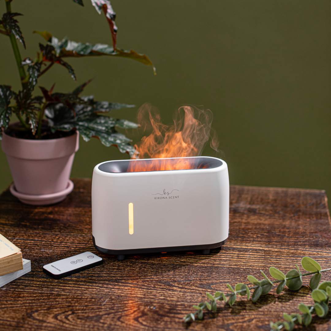 Kirona Scent Blazing Fire Aroma Diffuser (White)-Ultrasonic Humidifier