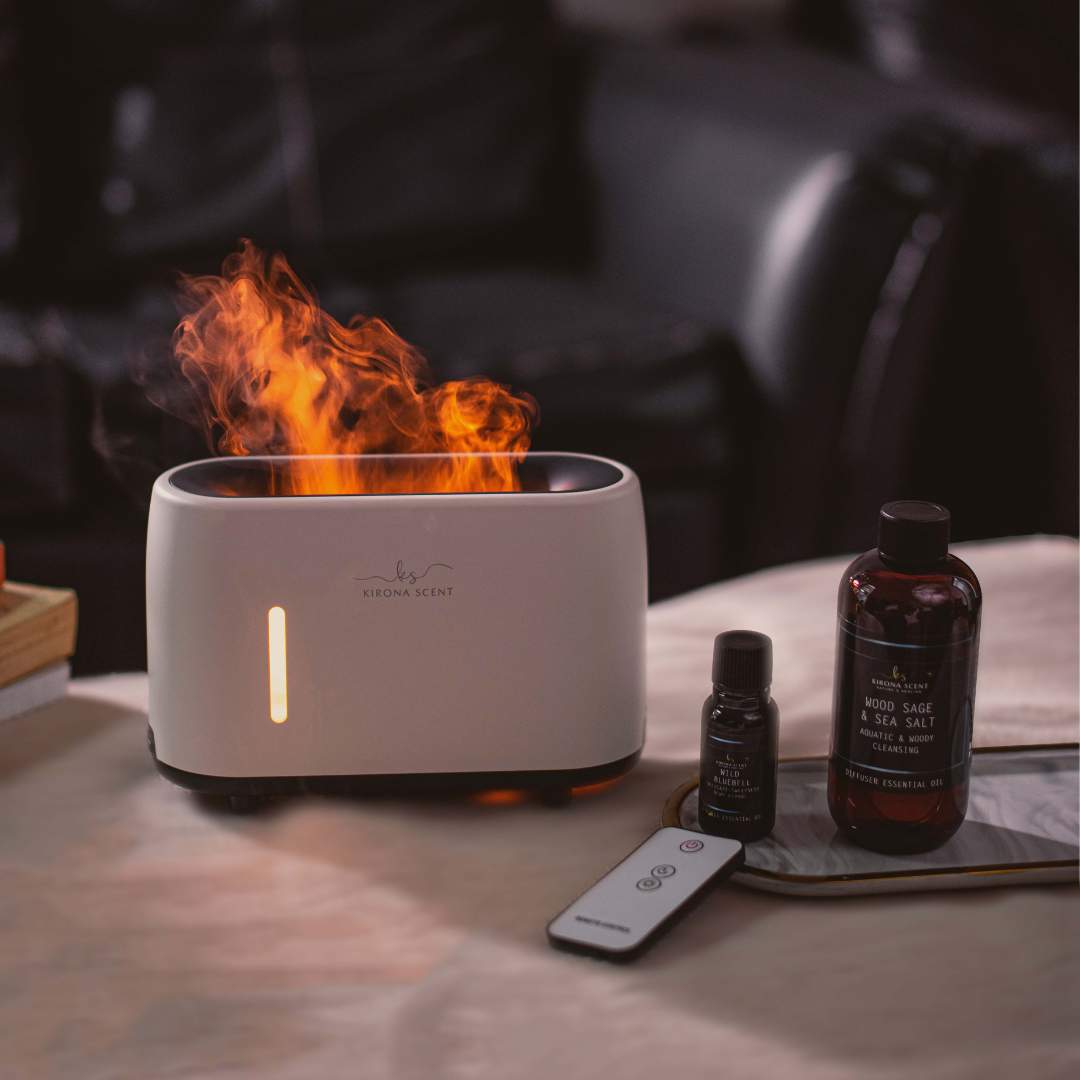 Kirona Scent Blazing Fire Aroma Diffuser (White)-Ultrasonic Humidifier