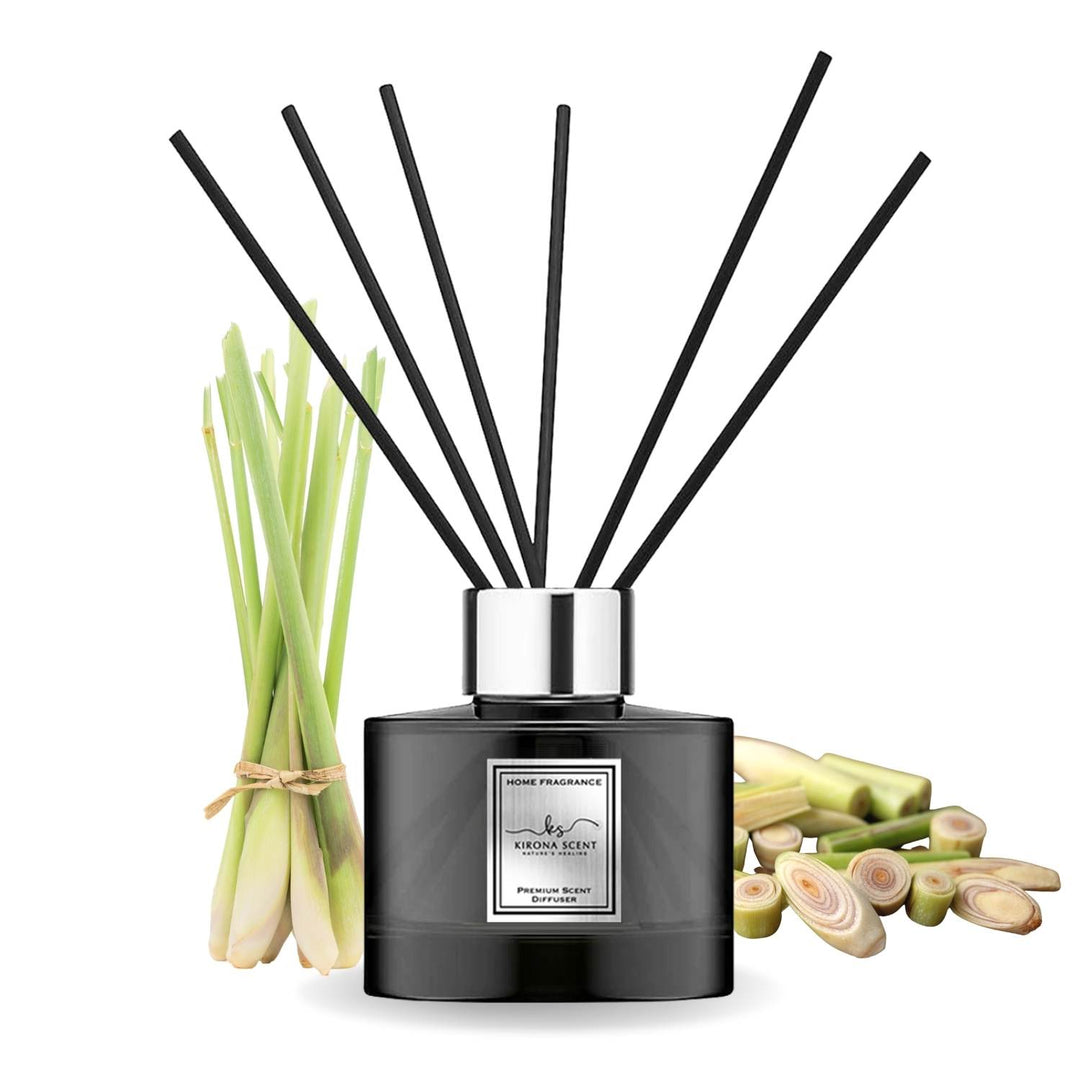 Luxe Reed Diffuser (Black) - Lemongrass [KIRONA SCENT SG] – Kirona Scent